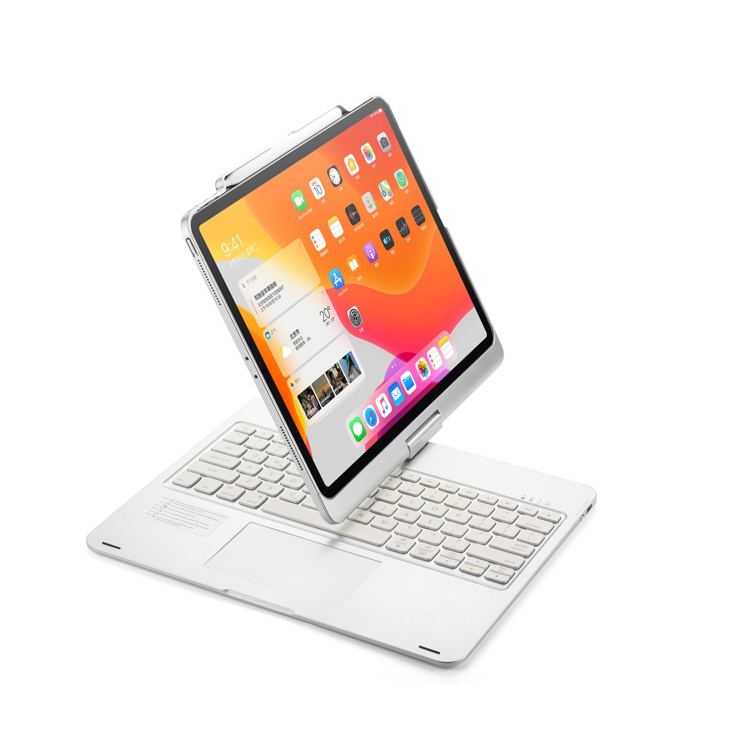360-degree colorful backlight wireless bluetooth keyboard tablet case ...