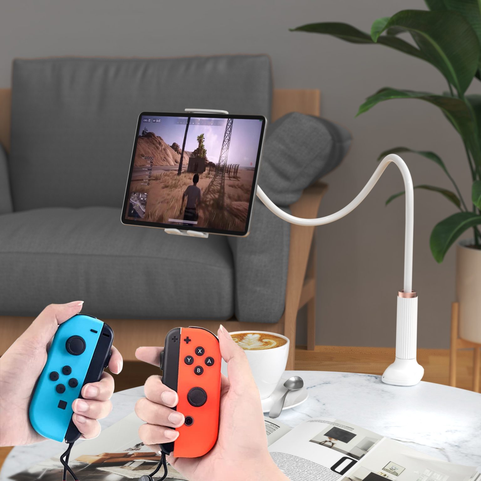 Lazy mobile phone holder bedside desktop tablet clamp hose mobile phone tablet holder live ...