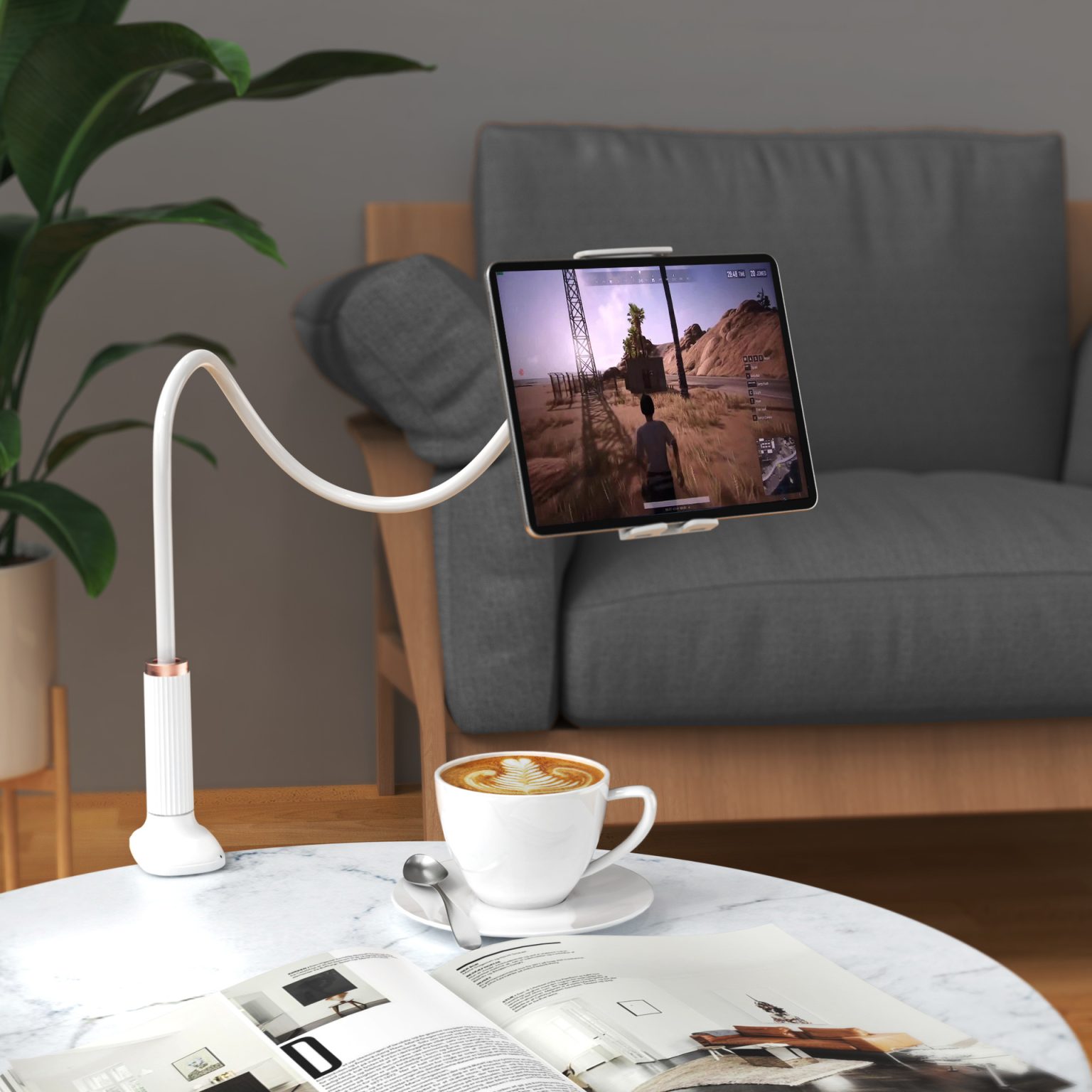 Lazy mobile phone holder bedside desktop tablet clamp hose mobile phone tablet holder live ...